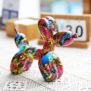 FLJZCZM Balloon Dog Sculptures Animal Statues Home Decor Collectible Figurines Indoor Outdoor Garden Decorative Funny Craft Christmas Birthday for Office (Red)