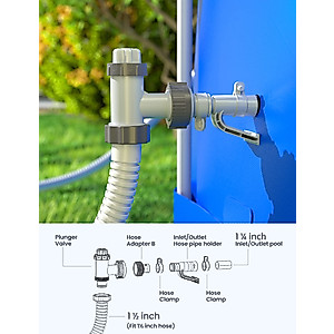 POOLHACKER Pool Pipe Holder, 1 Piece 1/4 inch Water Hose Support Brackets with Clamp Mount for Above Ground Swimming Pools for intex