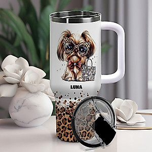 Personalized Dog Tumber with Lhasa Apso Dog’s Name – Custom Cup for Dog Moms, Ideal Gift for Mother's Day, Birthdays & Christmas, Ceramic Tumber, 40oz h0wntz