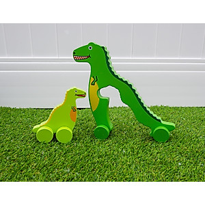 Jack Rabbit Creations Inc Big & Little Wooden Push Toy T-Rex