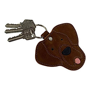 TACO DOG, Critter Keychain Labrador Dog Handmade from Full Grain Leather (Swayze Suede)
