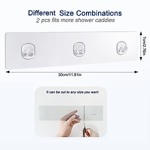 ORD OF SP Shower Caddy Adhesive Replacement, 2 Pack Strong Adhesive Shower Hooks, Water-Proof Shower Adhesive Strips, No Drilling for Shower Caddy, Bathroom Storage Shelves and Kitchen Racks