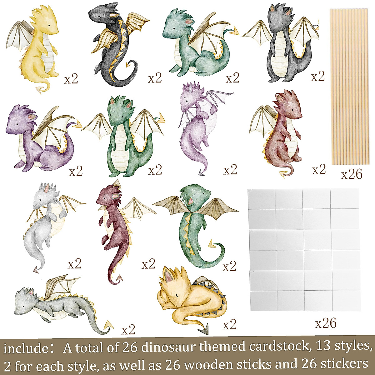 28pcs Dragon Centerpieces Sticks for Table Dragon Birthday Party Decorations Dragon Baby Shower Decorations for Baby Dragon Theme Party Supplies