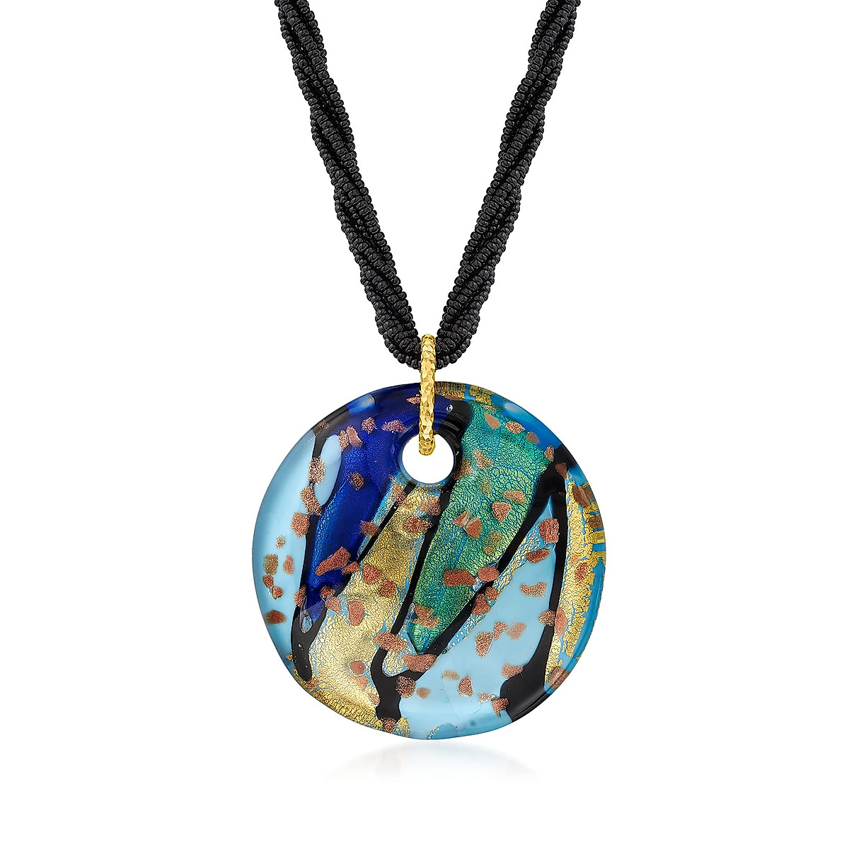 Ross-Simons Italian Murano Glass Pendant Necklace With 18kt Gold Over Sterling. 20 inches