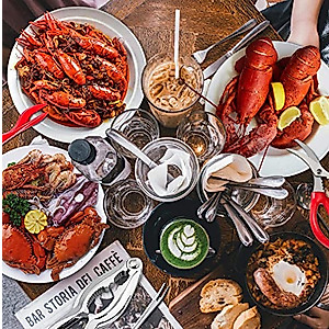 14-piece Seafood Tools Set includes 4 Crab Crackers, 4 Lobster Shell knife, 4 Crab Leg Forks, Seafood Scissors & Storage Bag - Nut Cracker Set