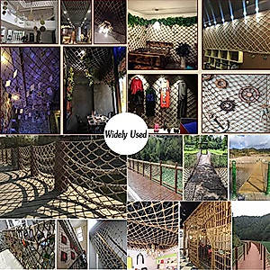 KACQIHTU Hemp Rope Net Child Safety Net Rope Fence Stairs Balcony Railings Garden Playground Safety Protection Rope Netting Climbing Net for Kids