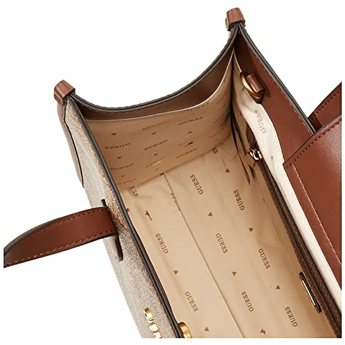 GUESS Silvana Small Tote Latte Logo/Brown PROCESSING PROCESSING