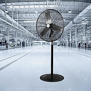 BILT HARD 6450 CFM 24" High Velocity Pedestal Oscillating Fan, 3-Speed Heavy Duty Industrial Standing Fan with Aluminum Blades and Adjustable Height, Metal Shop Fan for Commercial, and Garage