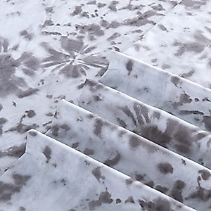 Elegant Comfort Luxury Soft Bed Sheets Tie Dye Pattern 1500 Thread Count Percale Egyptian Quality Microfiber Softness Wrinkle and Fade Resistant (6-Piece) Bedding Set, King, Tie Dye Gray