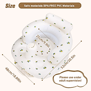 AirSwim Baby Inflatable Seat for Babies 3 Months and Up, Baby Support Seat Summer Toddler Chair for Sitting Up, Baby Shower Chair Floor Seater Gifts with Storage Case, Orange