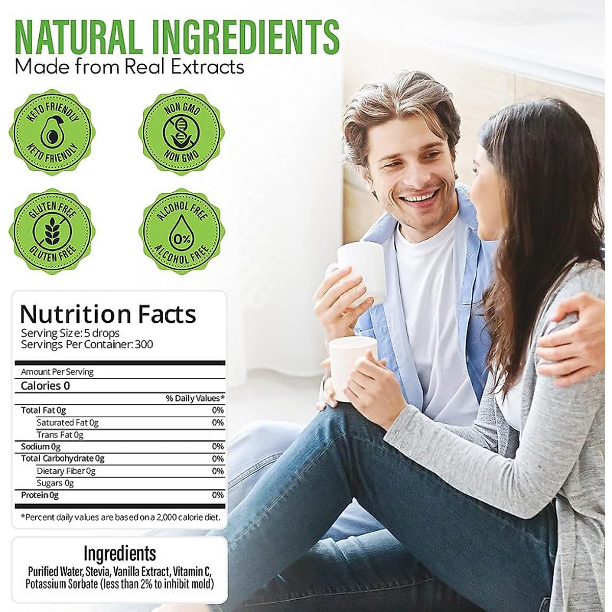 Stevia Select Vanilla Pure Stevia Extract - Liquid Zero Calorie Sweetener - All Natural Liquid Stevia Extract Sweetener Liquid - Keto Sugar Stevia Liquid - Keto Sweetener 2 Oz (2 Pack)