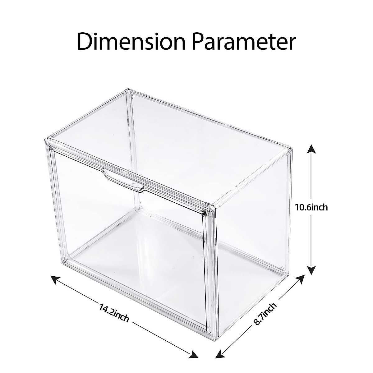 starogegc 3Pack Clear Plastic Handbag Storage Organizer for Closet, Acrylic Display Case for Handbag and Purse, Purse Organizer for Closet with Magnetic Lid for Book, Toys, Hat