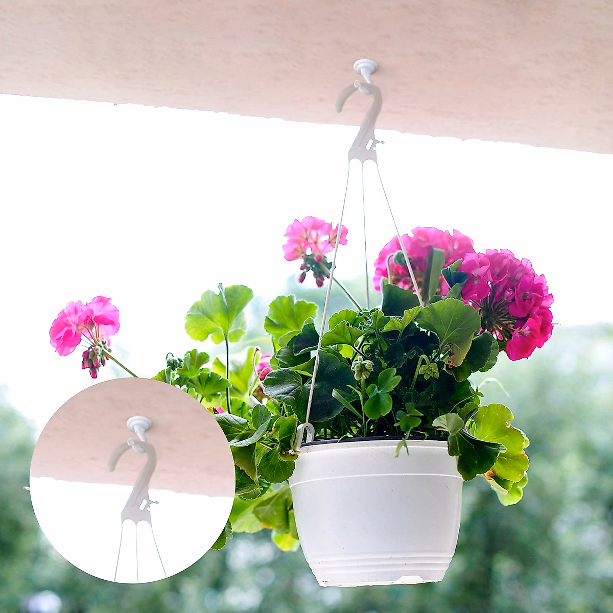 Ripeng Swag Ceiling Hooks Wall Hook Heavy Duty Swag Hook Indoor Outdoor for Hanging Plants Chandelier(White, 4 Pieces)