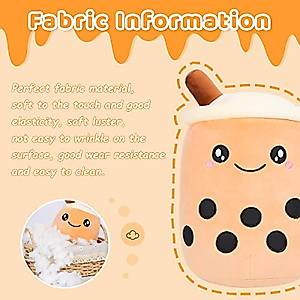 AIXINI 19.6 inch Boba Plush Stuffed Bubble Tea Plushie Cartoon Milk Tea Cup Pillow Big, Soft Kawaii Pillow