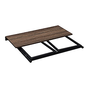 ReadyNow 35.5" Foldable Computer, Space-Saving Compact Writing Desk, Mobile Workstation with Adjustable Levels Pads, Brown