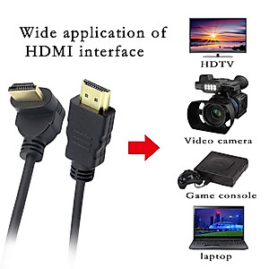 PNGKNYOCN Right Angle HDMI Coiled Cable,270 Degree Upward Angle HDMI Male to HDMI Male Spring Spiral Cable Support 3D 1080P YOUCHENG for Camera, Monitor