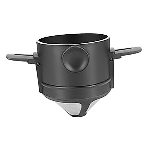 VINTORKY 1 PC Coffee Funnel Espresso Dripper Portable Tea Strainer Espresso Maker Coffee Machines for Home Flour Sieve Coffee Strainer Concentrated Coffee Paperless Coffee Filter Abs Black