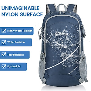 ZOMAKE Packable Backpack 35L:Lightweight Hiking Backpacks - Foldable Water Resistant Back Pack for Travel Camping Outdoor Hiking Day Pack (C-Royal blue)