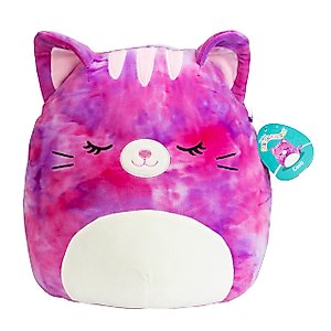 Squishmallows Large 14-Inch Caeli The Tie Dye Cat - Official Jazwares Plush - Collectible Soft & Squishy Kitty Stuffed Animal Toy - Add to Your Squad - Gift for Kids, Girls & Boys