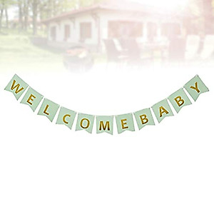 Amosfun Baby Shower Pennant Banner Party Birthday Triangle Flag Baby Banner Welcome Baby Bunting Baby Birthday Banner The Banner Pull The Flag Decorate Decorative Items Letter