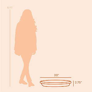 Bloem Terra Pot Round Drain Saucer: 24" - Black - Tray for 17-24", Matte Finish, Durable Resin, Ribbed Bottom, for Indoor and Outdoor Use, Gardening, Planter Not Included, 17.5"