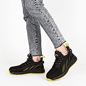 SPIEZ Safety Shoes for Men, Women 116 (Men Size 11, Black/Yellow