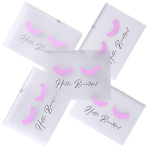 BRAWNA 60 Pck Reusable Travel Makeup and Accessory Bag - size 6x8 in - Pink Lash Bags, Case for Makeup Brushes in Bulk, Cute Collection