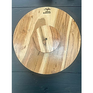 18 inch Handmade Lazy Susan - Rotating and Decorative - Large Centrepiece - Rotating Round Tray - Handcrafted Wooden Lazy Susan Turntable Large Tray Dining Table Decor Wood Trays
