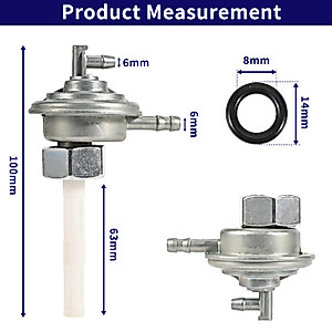 Trkimal Two head Gas Fuel Switch Pump Valve Petcock for GY6 50cc 139QMB Twister 150cc 157QMJ Go Kart ATV Moped Scooter