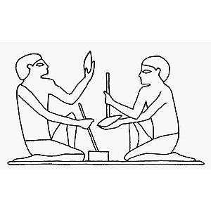 Egyptian Tool Making Nstone Blades Being Flaked Drawing After An Egyptian Tomb Painting C2000 BC Poster Print by (24 x 36)
