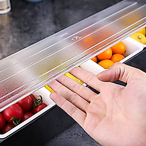 5 Compartment Plastic Dispenser Fruit Veggie Condiment Caddy with Lid，Ice Cooled Condiment Serving Container Chilled Garnish Tray Bar Caddy for Home Work or Restaurant (Black)