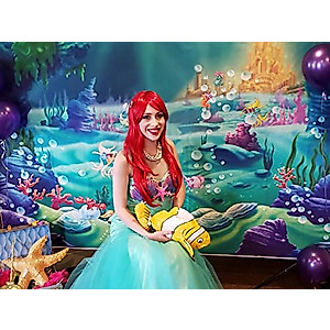 Mocsicka Mermaid Backdrop Under Sea Castle Photography Background 7x5ft Vinyl Child Kids Baby Birthday Party Decoration Backdrops