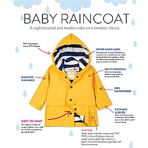 Hatley Baby Boys Printed Raincoats, Yellow, 9-12 Months