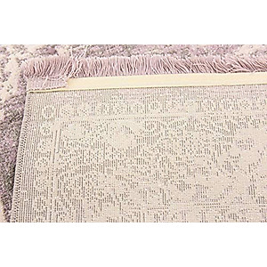 Unique Loom Traditional Classic Intricate Design with Distressed Vintage Detail, Area Rug, 3 ft 3 in x 5 ft 3 in, Purple/Ivory