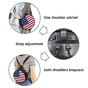 Rnyleeg Fashion Backpack PU Leather Women Sling Crossbody Cartoon Forest Mushroom Purse Shoulder Bag Tote Bag for Women School,Gift for Boys Girls,Black