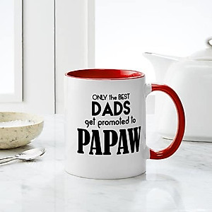 CafePress BEST DADS GET PROMOTED TO PAPAW Mugs Ceramic Coffee Mug, Tea Cup 11 oz