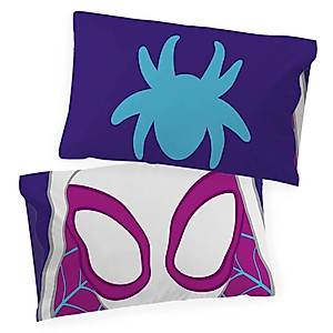 Marvel Spidey & His Amazing Friends Ghost Spider Gwen 1 Single Reversible Pillowcase - Kids Super Soft Bedding