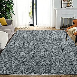 WESTLOOM Shag Collection 8' x 10' Indoor Modern Plush Area Rug Non-Shedding Non-Slip Large Area Rug Living Room Bedroom Thick Area Rug, Grey