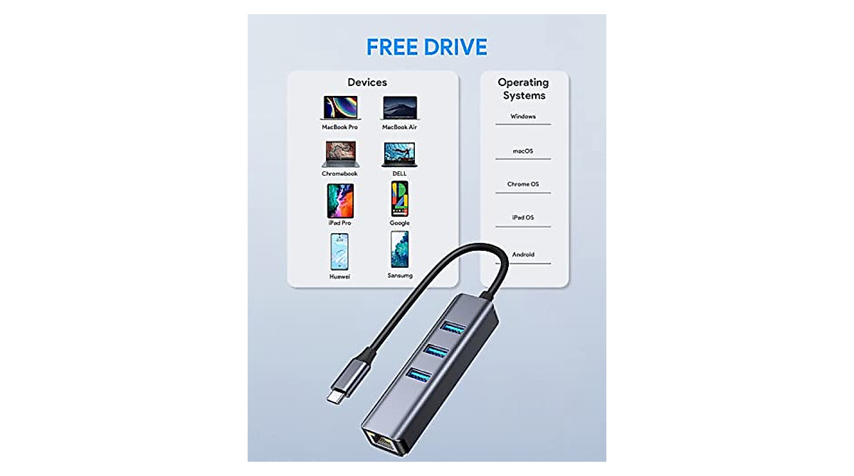 USB C to Ethernet Adapter, Vilcome RJ45 to USB C Thunderbolt 3/Type-C ...