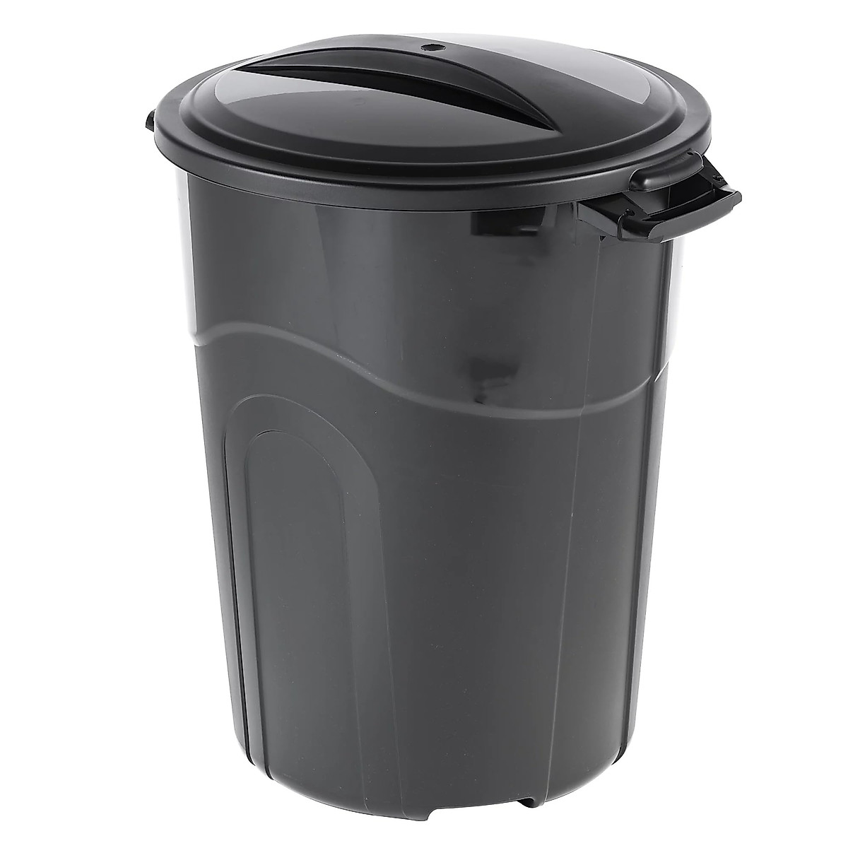 AYOYZ 32 Gallon Heavy Duty Plastic Garbage Can, Included Lid, Indoor/Outdoor, Black