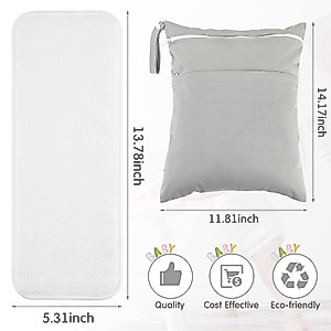 24 Pack Cloth Diaper Inserts Reusable Newborn Cloth Diaper 3 Layer Absorbent Breathable Diaper Inserts Overnight Microfiber Cloth Diaper Liners with an Extra Diaper Bag