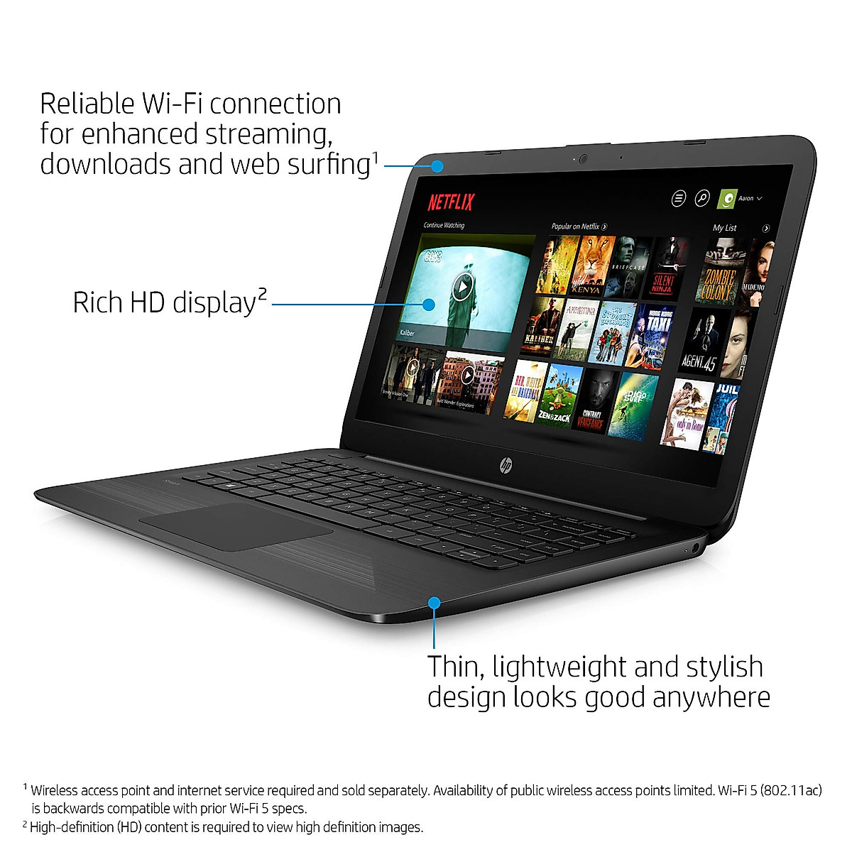 HP Stream 14-inch Laptop, Intel Celeron N4000, 4 GB RAM, 64 GB eMMC, Windows 10 Home in S Mode (14-cb159nr, Jet Black) (Renewed)