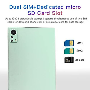 Dpofirs 10 Inch Androids Tablet, Octa Core 8G RAM 128G ROM Androids 11 Tablet with 128 GB Expand, 7000mAh,5MP 13MP WiFi Dual Slots 4G Calling Tablet for Home Office(Green)