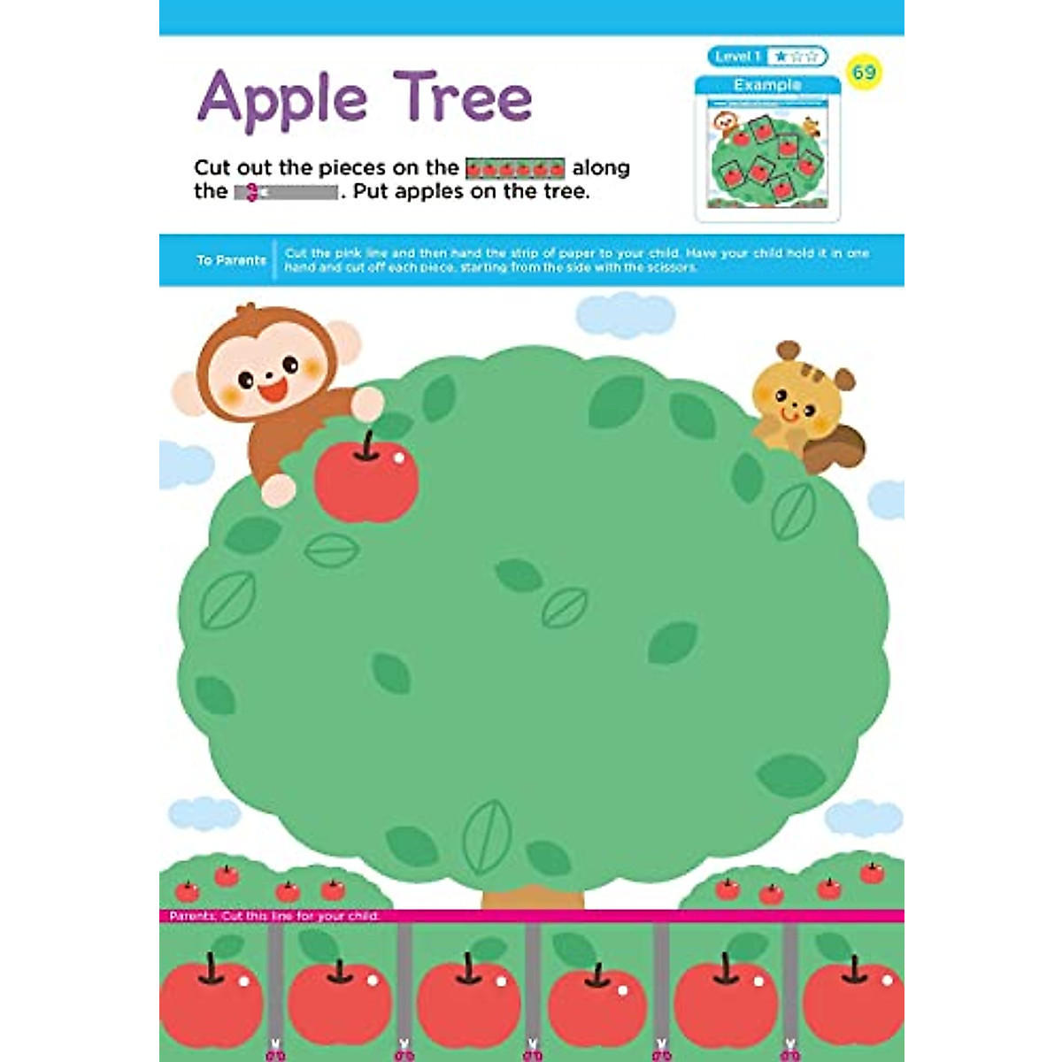 Play Smart My First Cutting Book 2+: Preschool Activity Workbook With 70+ Stickers for Children With Small Hands Ages 2, 3, 4: Basic Scissor Skills (Mom’s Choice Award Winner)