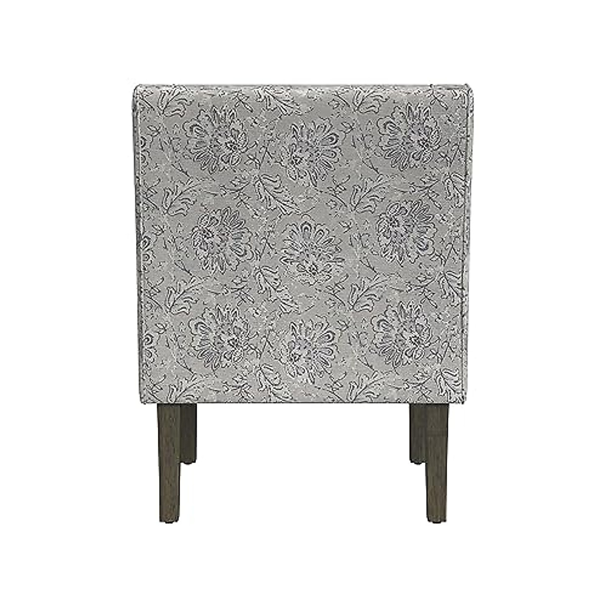 HomePop Home Decor | Upholstered Classic Swoop Arm Accent Chair | Accent Chairs for Living Room & Bedroom | Decorative Home Furniture, Gray Linen Artistic Floral Print