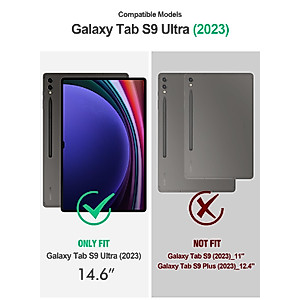 Poetic TurtleSkin Case for Samsung Galaxy Tab S10 Ultra (2024 Release) / S9 Ultra (2023 Release) 14.6 inch Case with S Pen Holder, Heavy Duty Shockproof Kids Friendly Protective Silicone Cover, Black