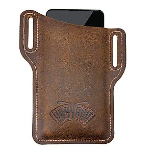 EASYANT Leather Cell Phone Holster Men Universal Case Waist Bag Sheath with Belt Loop Brown