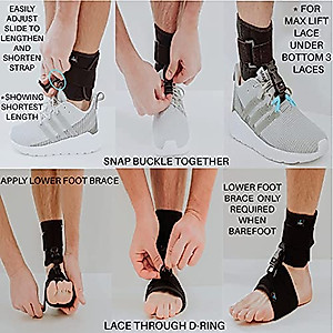 DOSH AFO Foot Drop Brace - Drop Foot Brace for Walking - Use as a Left or Right AFO Brace - Ankle Foot Orthosis Support Brace for Men and Women - Foot Supports - Drop Foot Braces