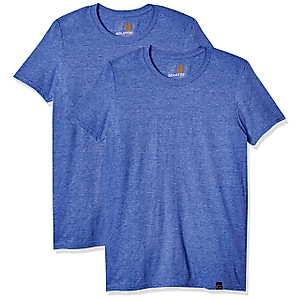 GOLDTOE Men's Crew Neck T-Shirt, Heather Royal, Small