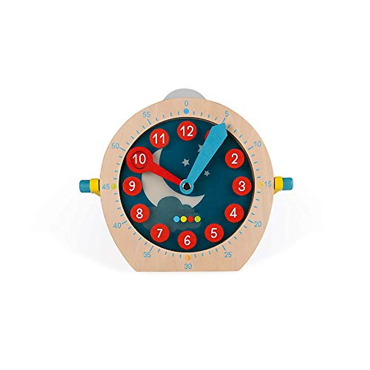 Janod Learn to Tell Time - Wooden Educational Teaching Clock - Ages 5+ - J05076